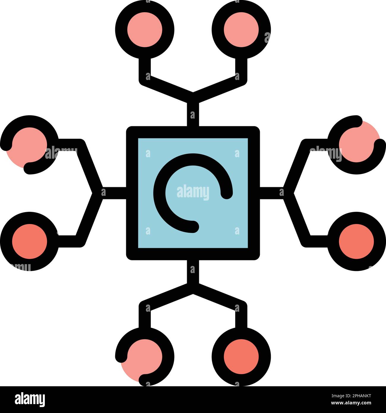 Digital blockchain icon. Outline Digital blockchain vector icon for web ...