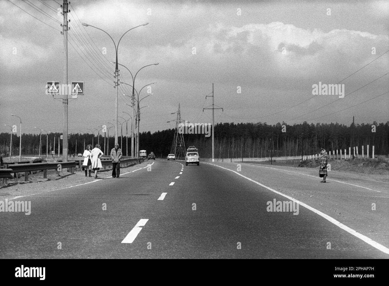 Road in Moscow region, USSR, April 1976 Stock Photo - Alamy