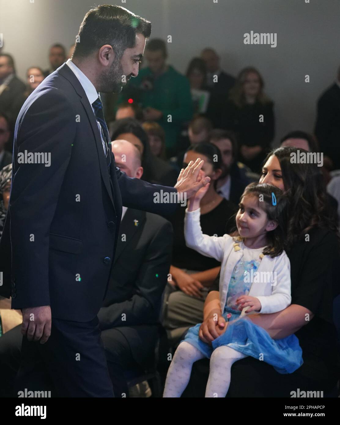 Humza Yousaf with his wife Nadia El-Nakla and daughter Amal at ...