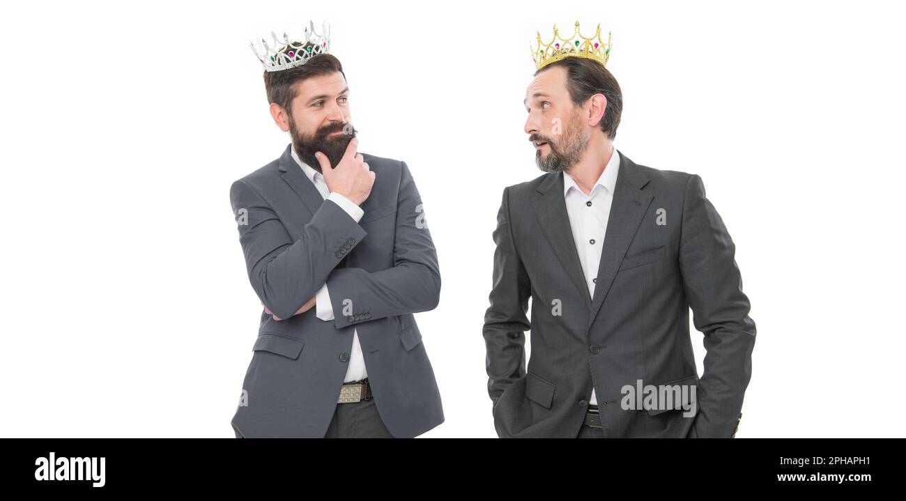 Its pride that drives them. Businessmen wear crowns with pride. Proud ...