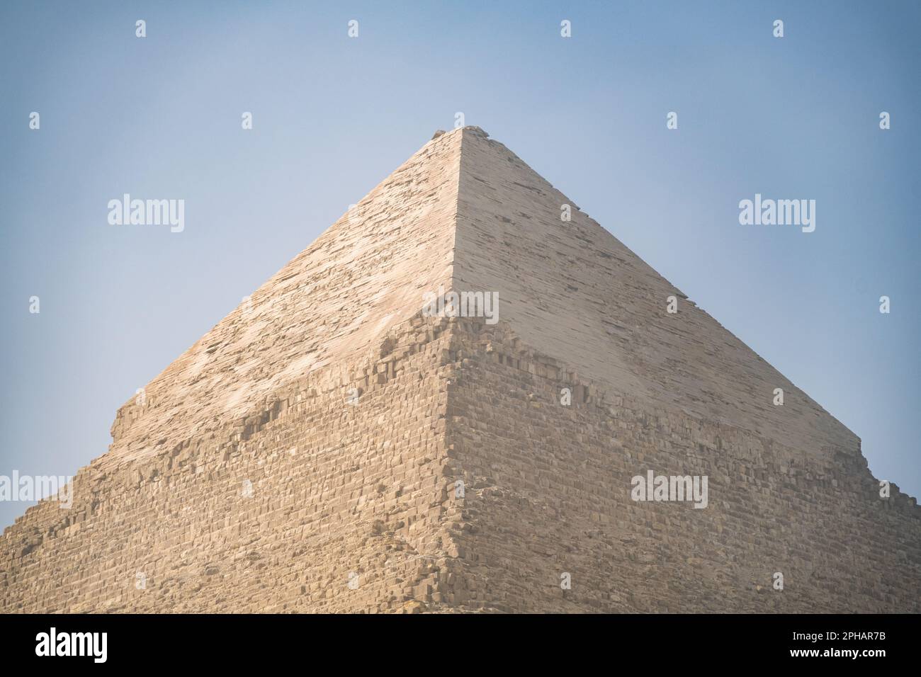 A view of the Pyramid of Khafre at the Pyramids of Giza complex in ...
