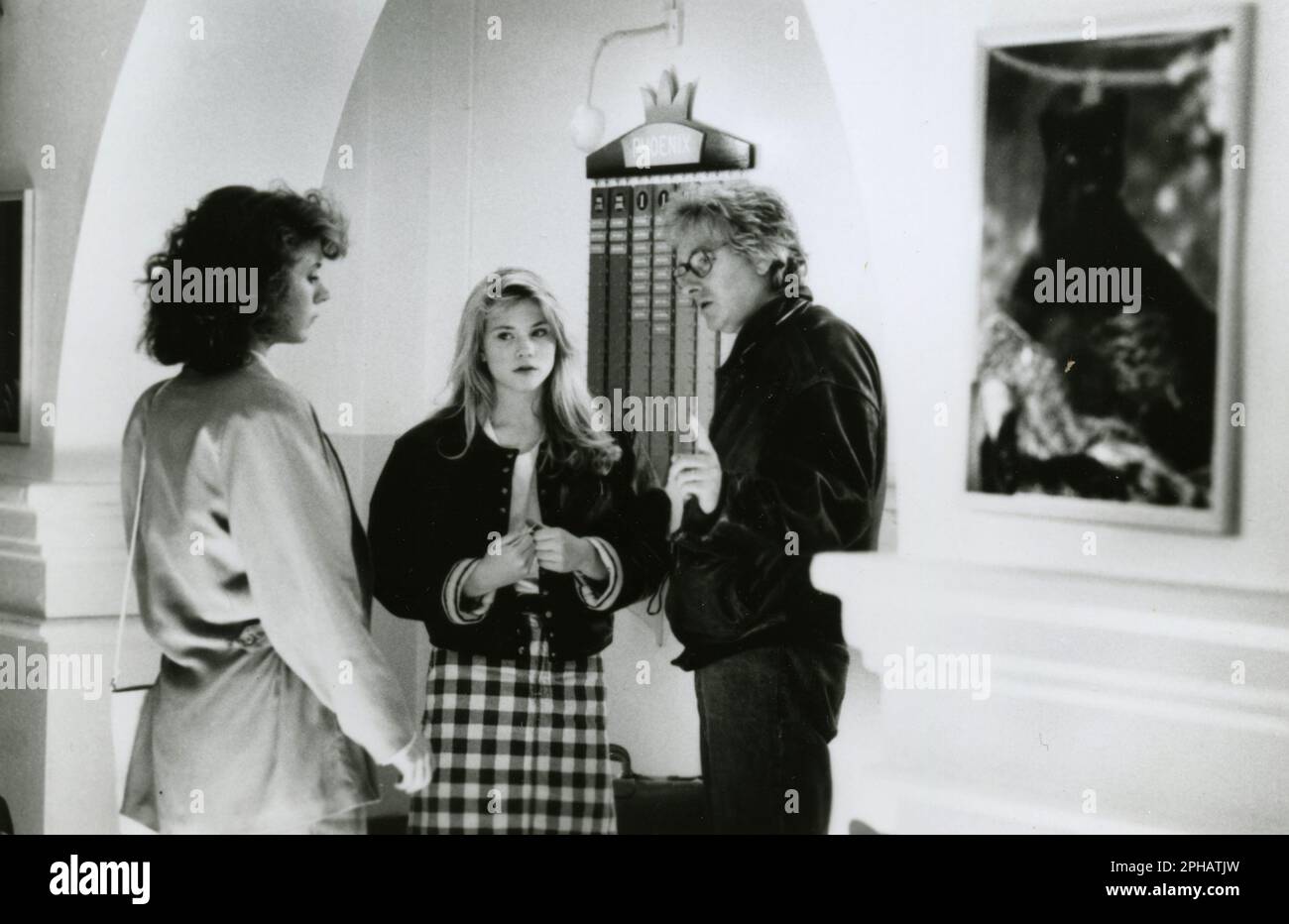 Actresses Patricia Richardson And Amy Locane With Film Director Hugh Hudson While Filming The