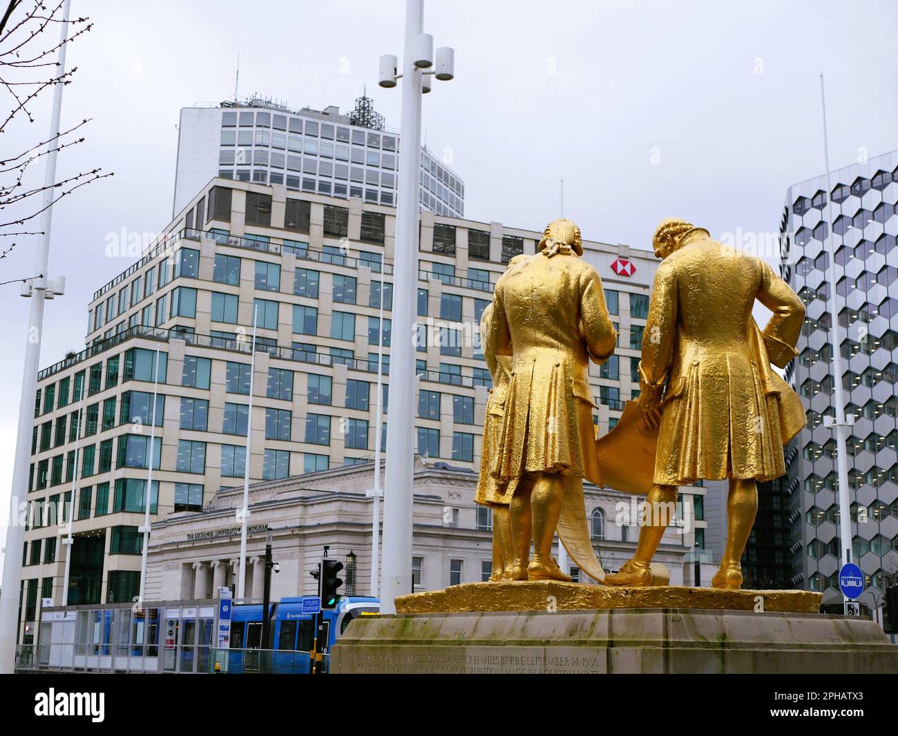 Visiting Birmingham UK,The Golden Boys statue Stock Photo - Alamy