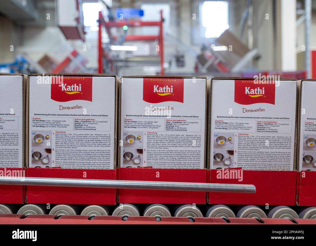 27 March 2023, Saxony-Anhalt, Halle (Saale): Kathi baking mixes for ...