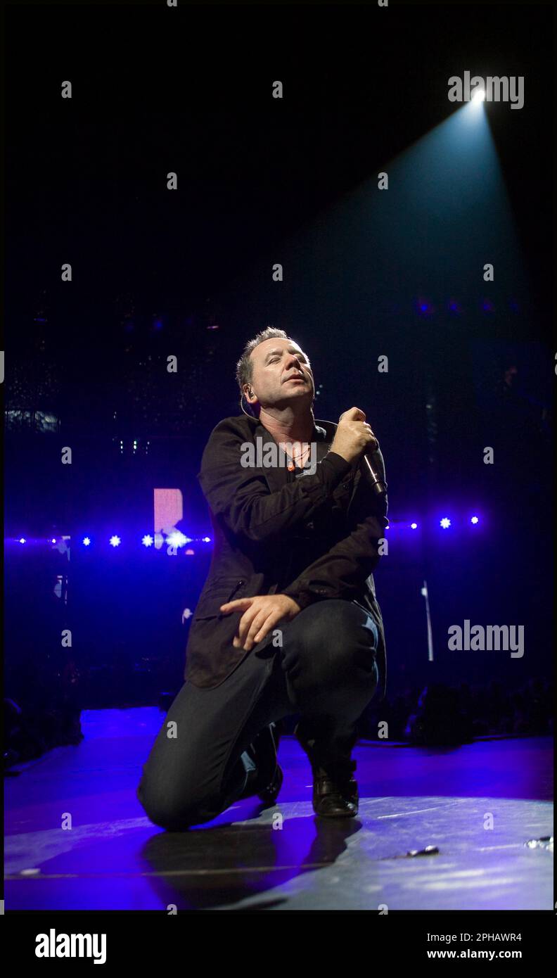 Jim Kerr of the Simple Minds in concert in the Gelredome during The ...
