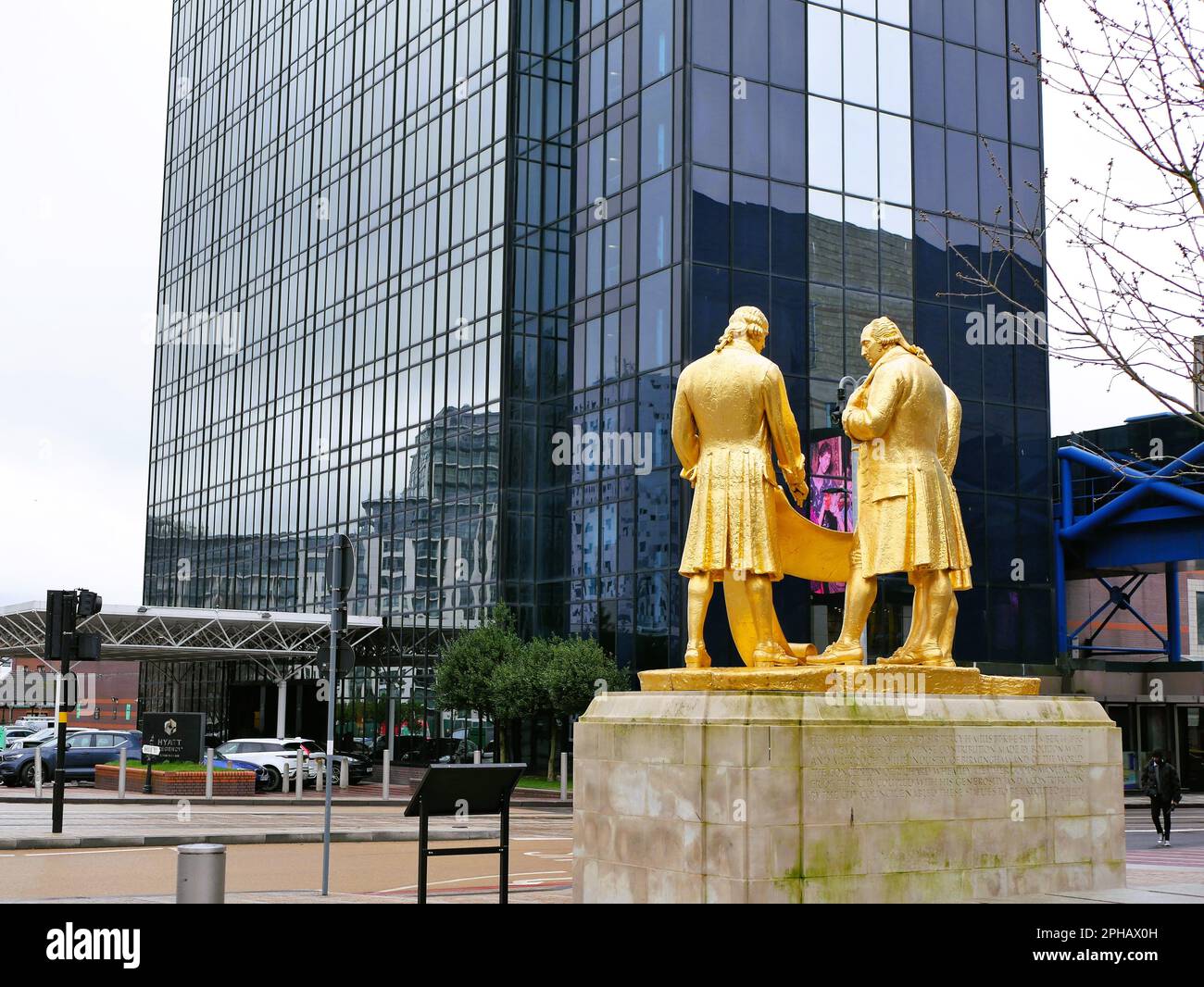 Visiting Birmingham UK,The Golden Boys statue Stock Photo - Alamy