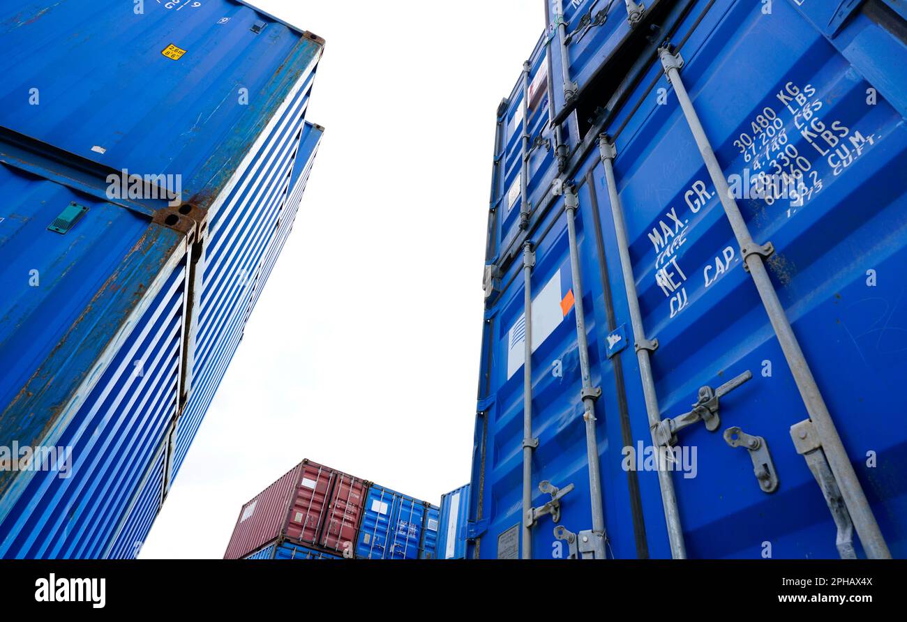 Container logistic. Cargo and shipping business. Container ship for ...