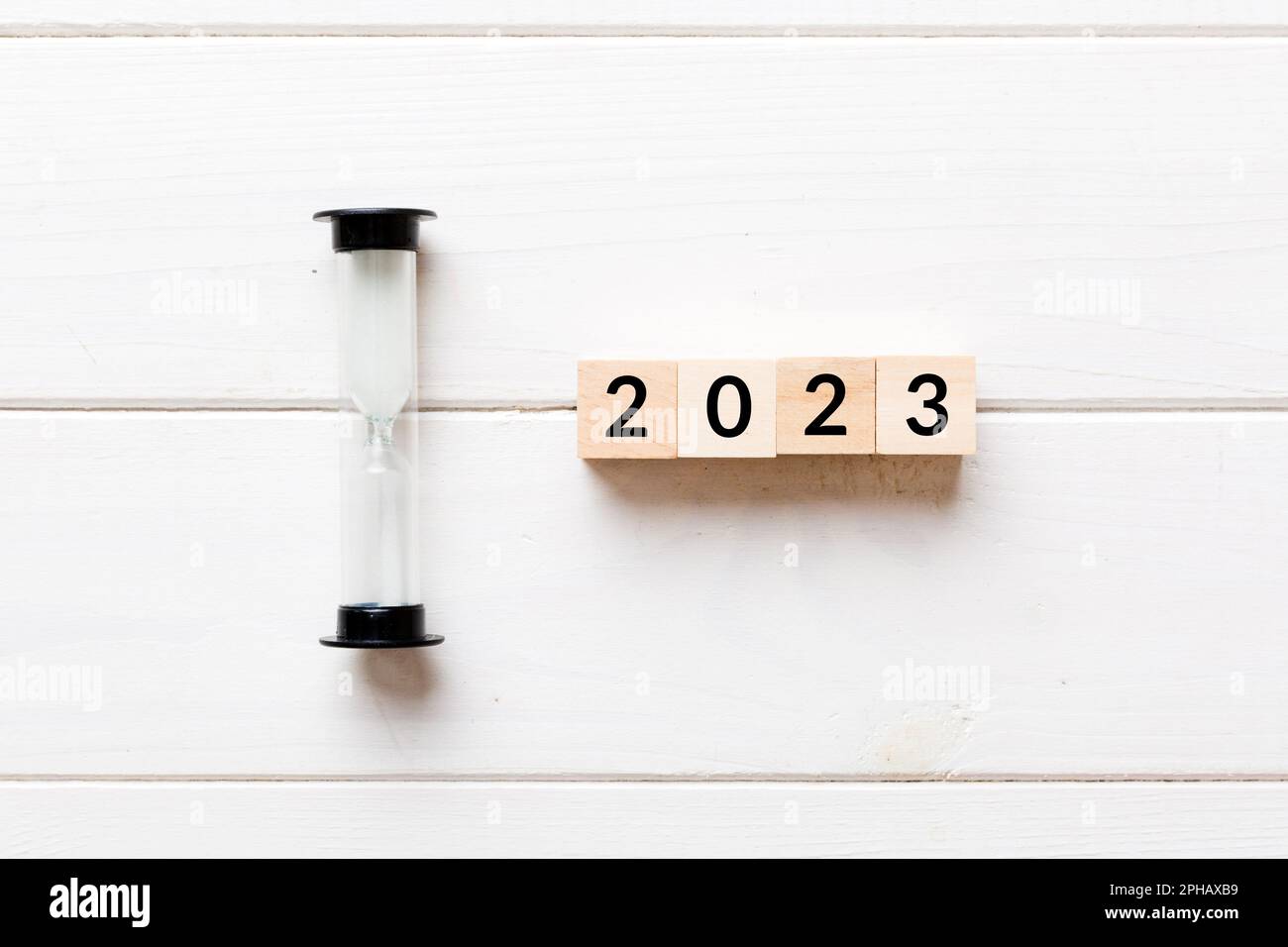 New Year 2023 sand timer. Resolution, time, plan, goal, motivation ...