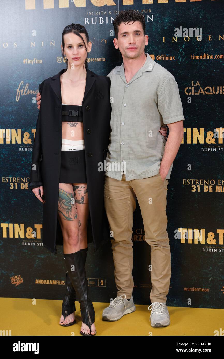 Madrid, Spain. 27th Mar, 2023. Spanish actress Milena Smit and actor Jaime Lorente attend the ...