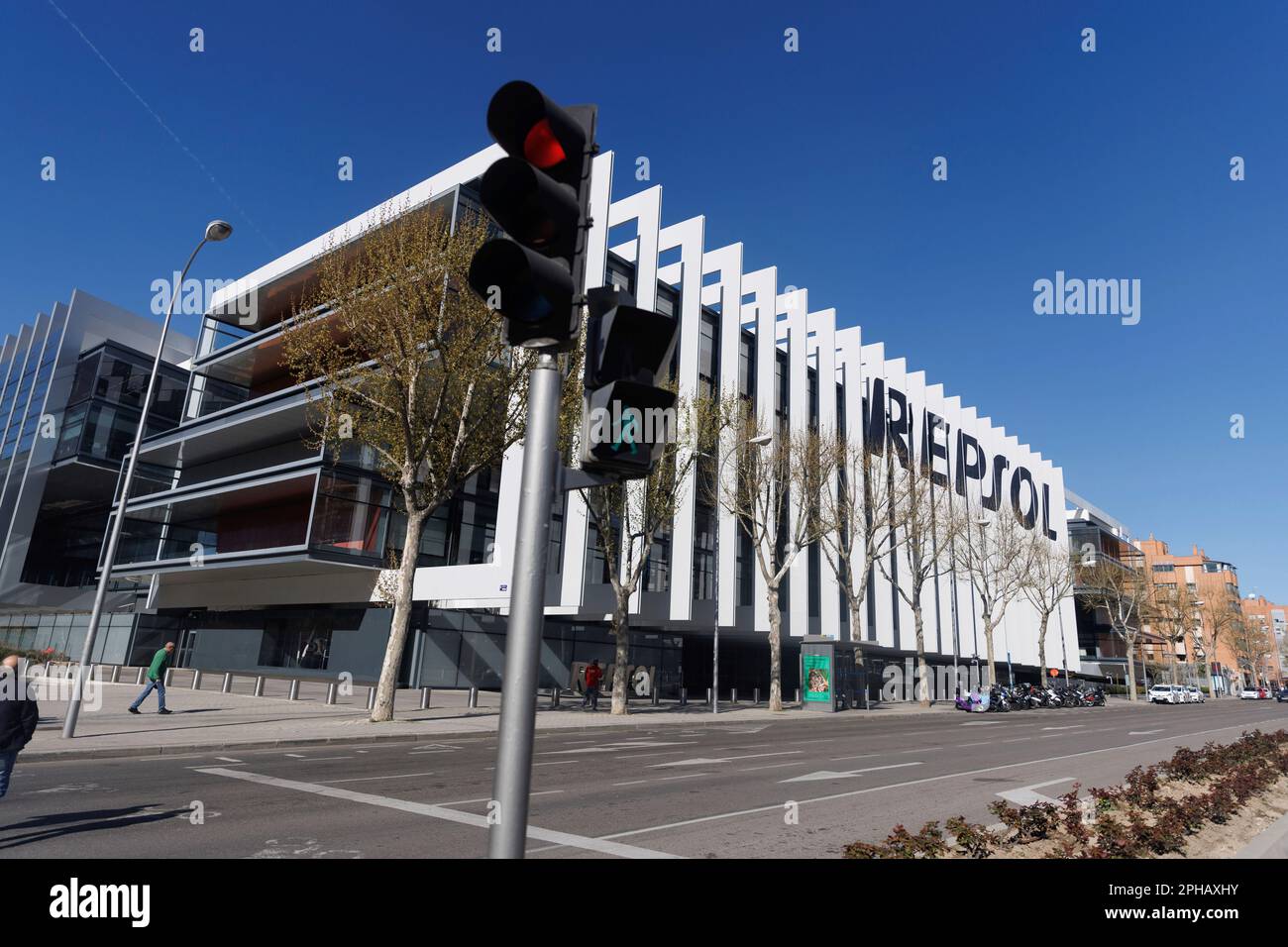 Facade of Repsol's headquarters, on March 27, 2023, in Madrid (Spain ...