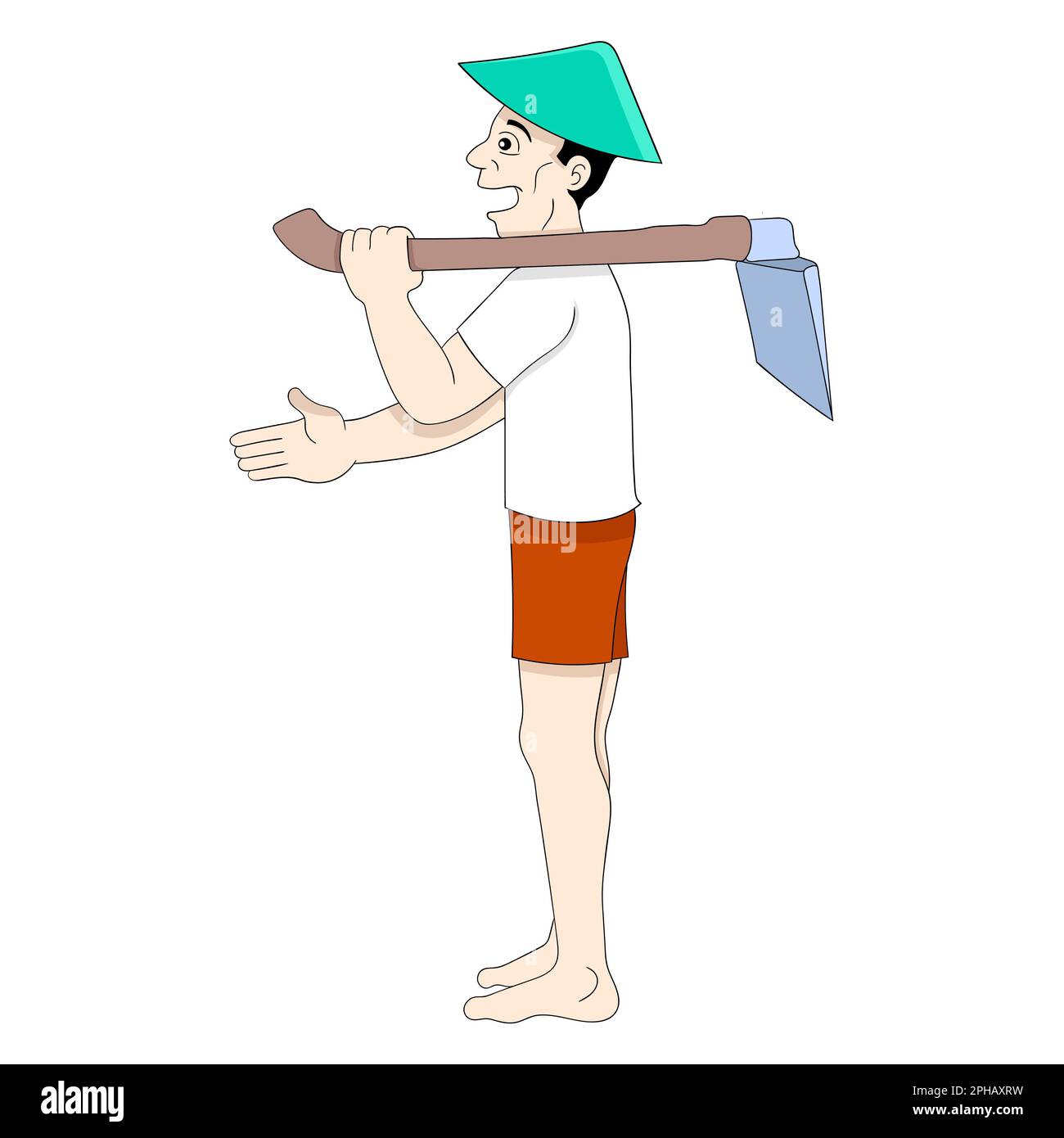 the old farmer was walking with a hoe Stock Vector Image & Art - Alamy