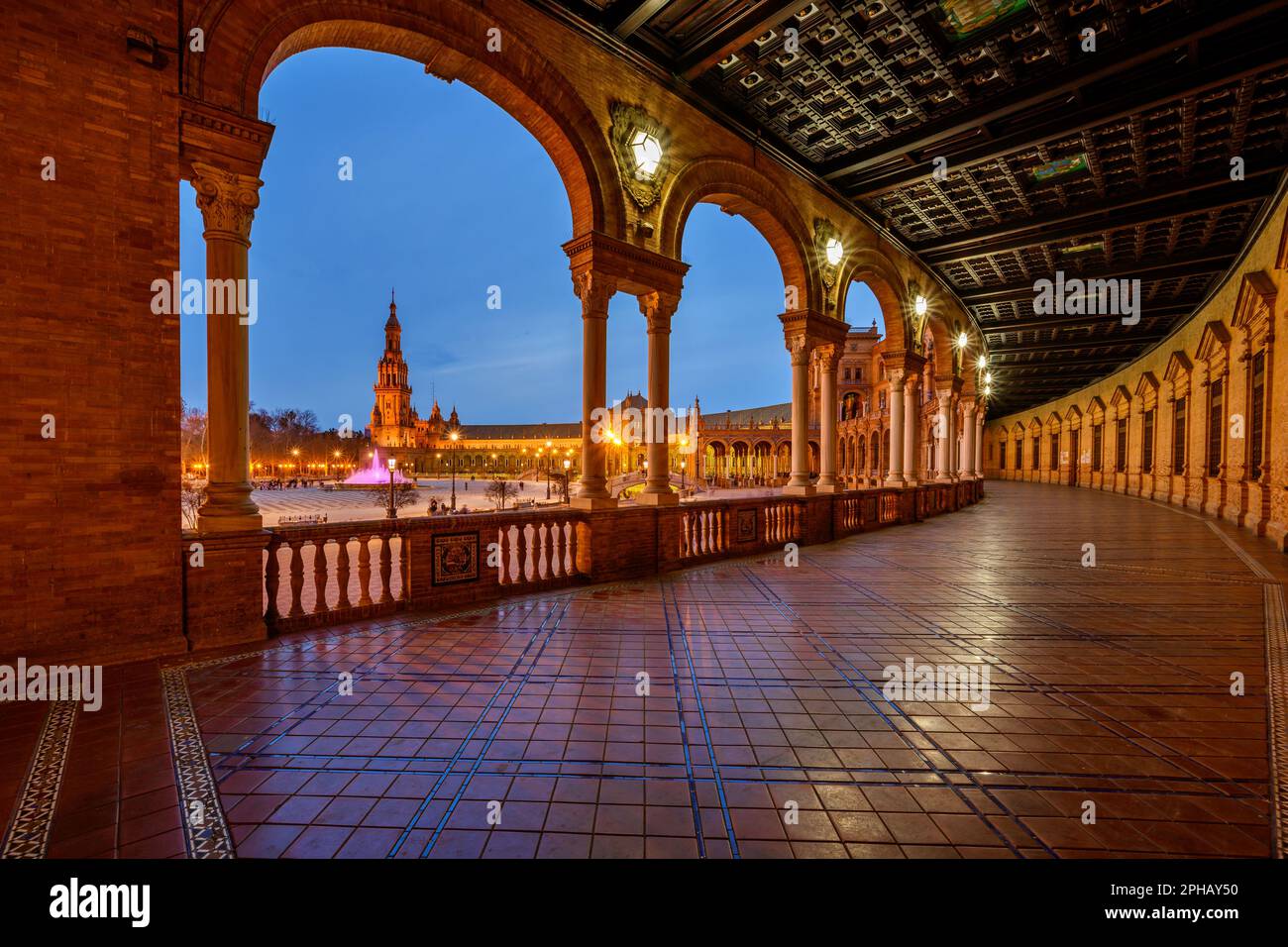 Legendary view of famous Plaza de Espana. Spanish square in the centre ...