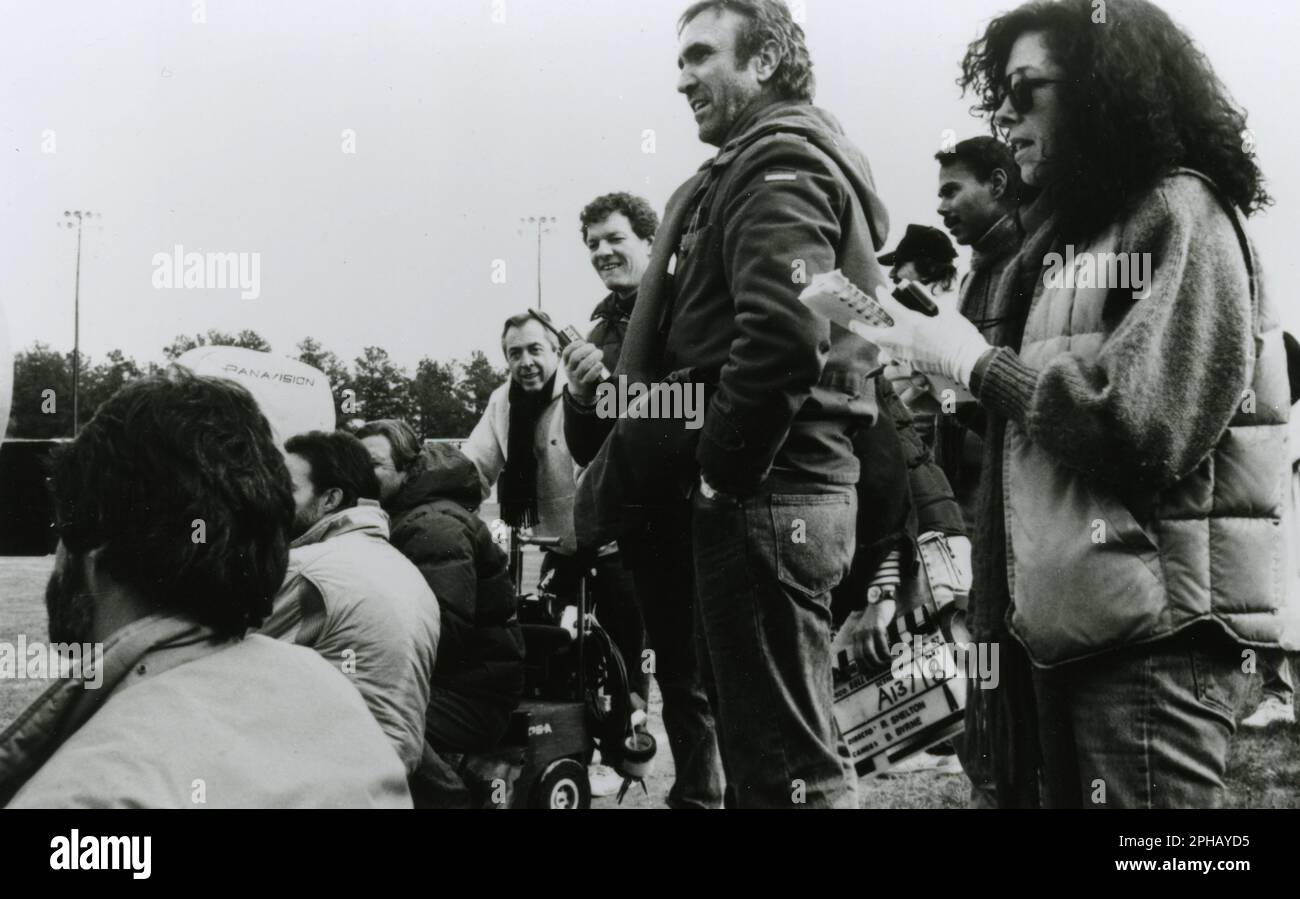 Film director and writer Ron Shelton and his crew on the set of the ...