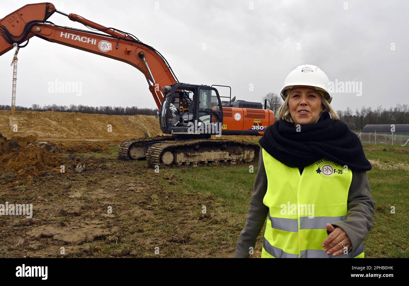 Florennes, Belgium. 27th Mar, 2023. Defence minister Ludivine Dedonder ...