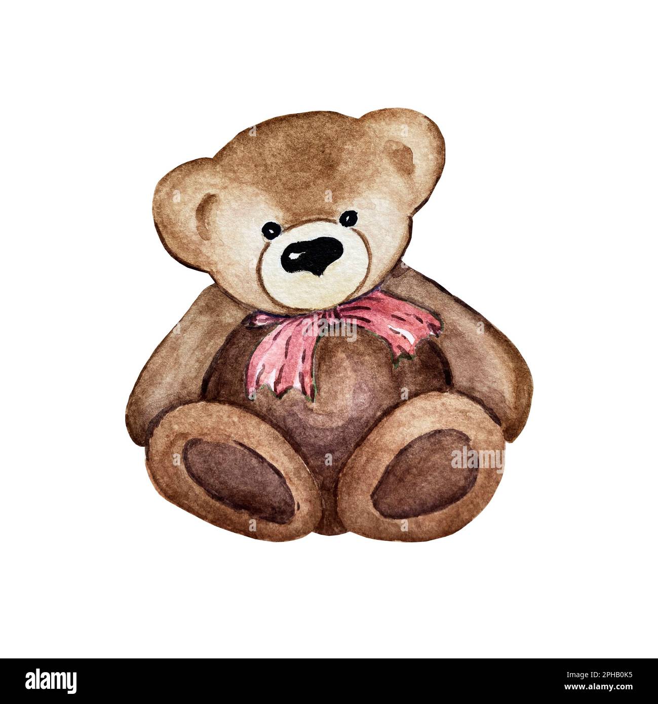 cute bear with pink bow Stock Photo - Alamy