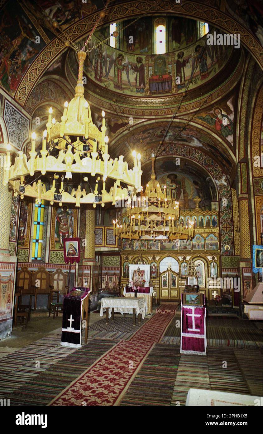 Alun, Hunedoara County, Romania, 2003. Interior of the Christian ...