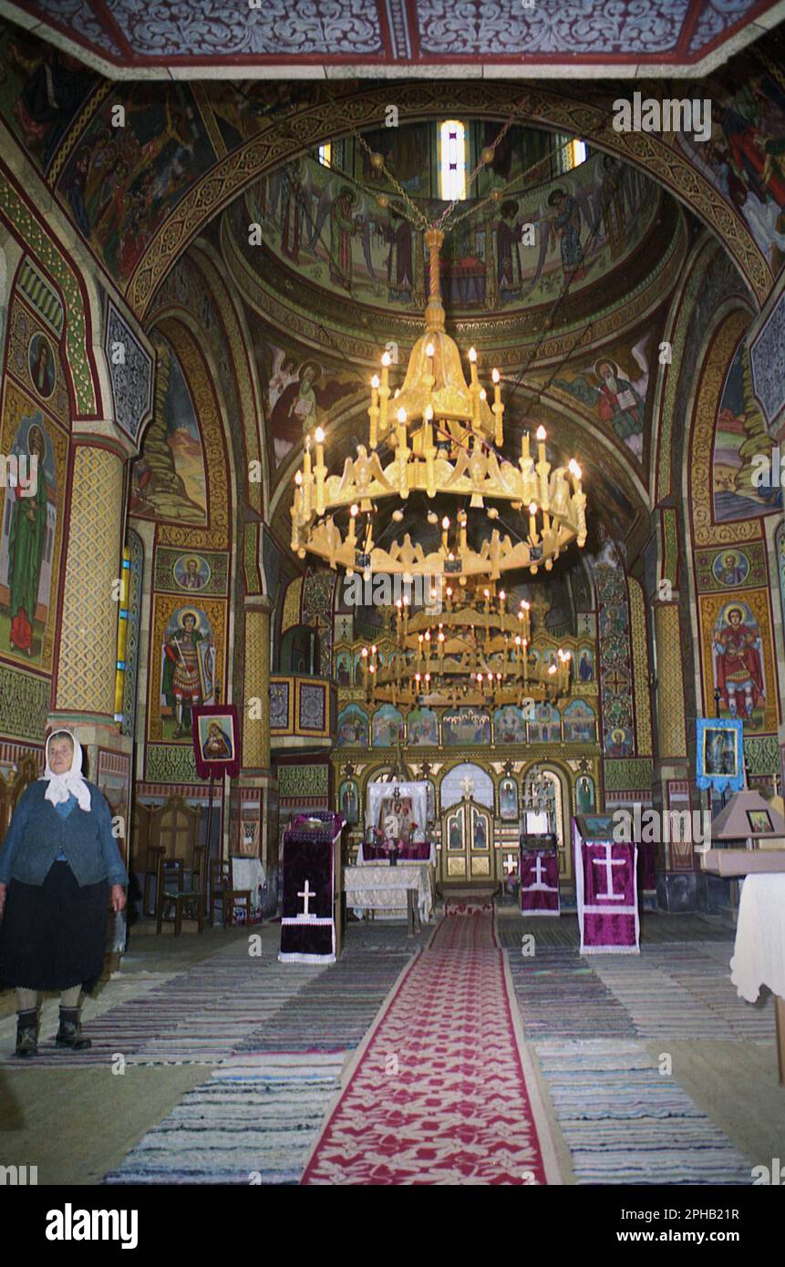 Alun, Hunedoara County, Romania, 2003. Interior of the Christian ...