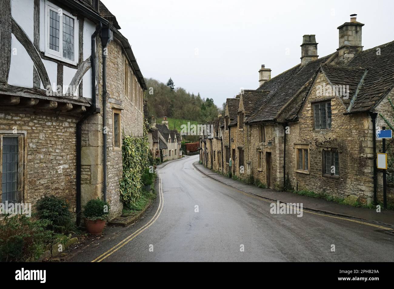 Exterior ancient architecture and European design of 'Castle Combe ...