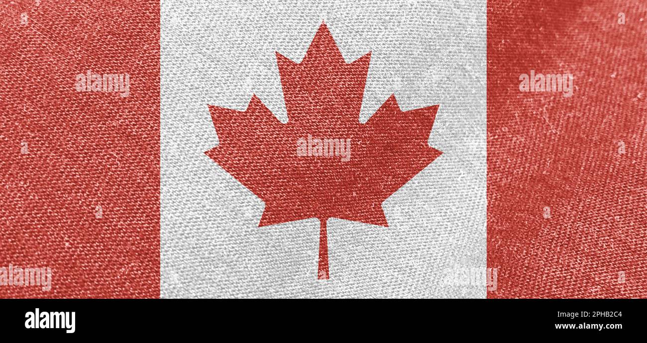 Canada flag fabric cotton material wide flag wallpaper Stock Photo - Alamy