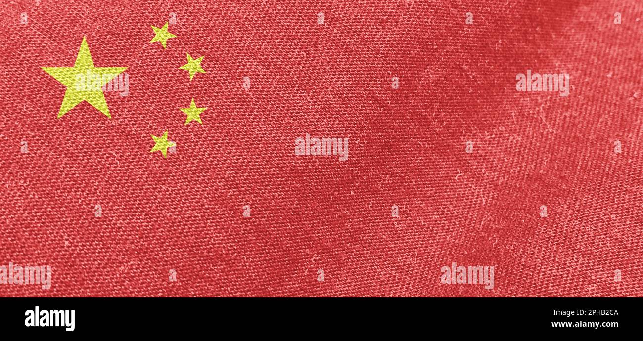 China flag fabric cotton material wide flag wallpaper Stock Photo - Alamy