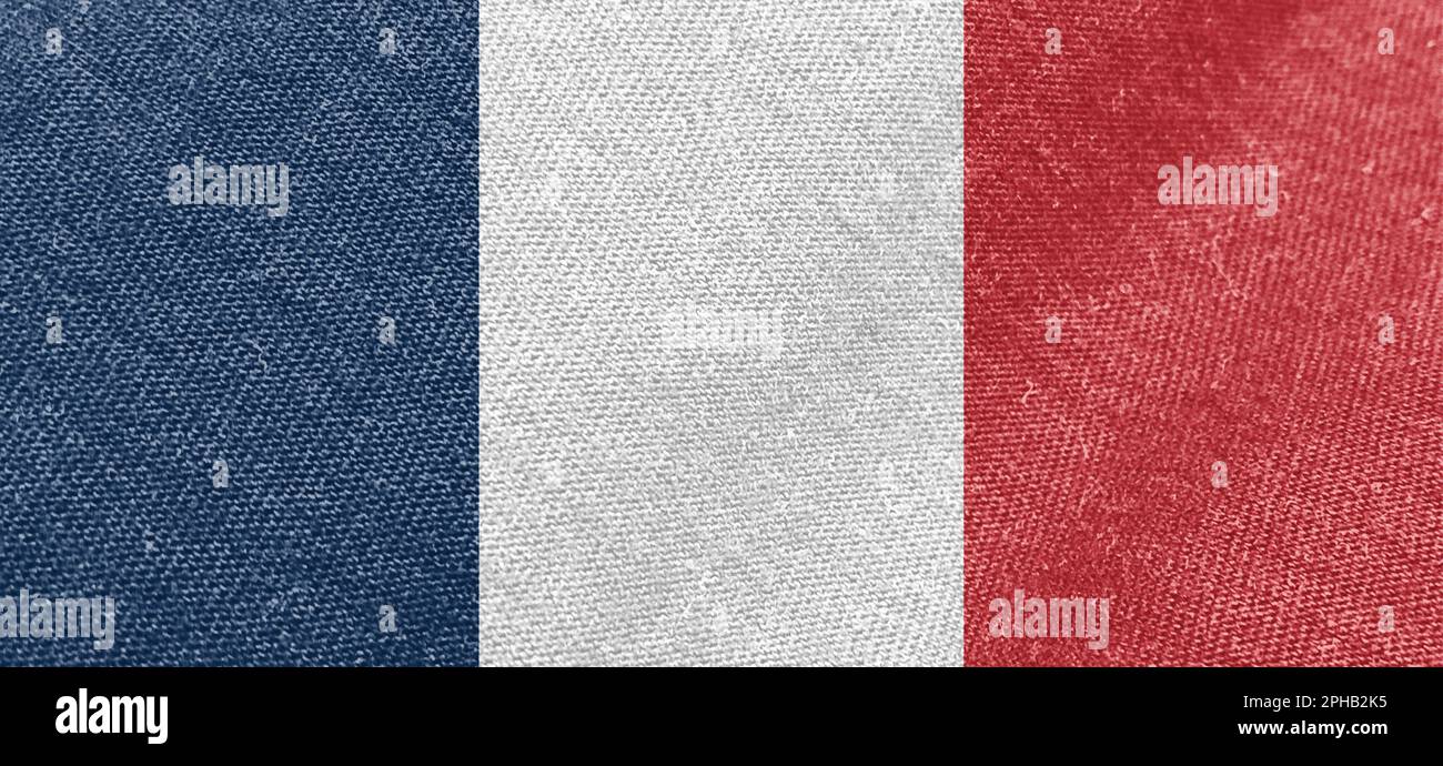 France flag fabric cotton material wide flag wallpaper Stock Photo - Alamy