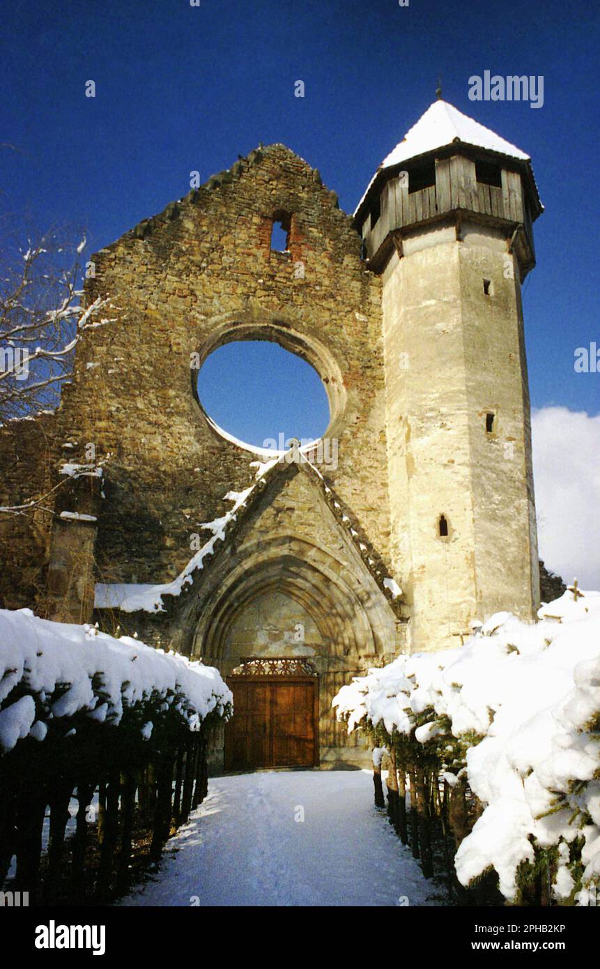 Carta, Sibiu County, Romania, 2001. The ruins of the medieval ...