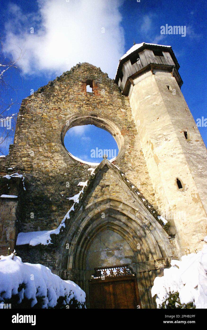 Carta, Sibiu County, Romania, 2001. The ruins of the medieval ...