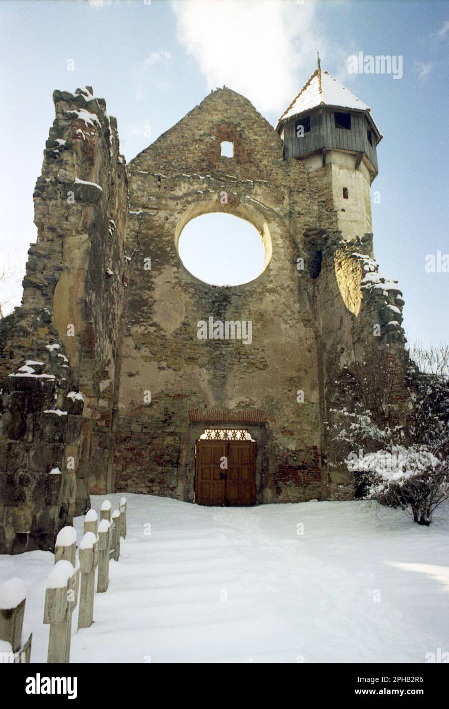 Carta, Sibiu County, Romania, 2001. The ruins of the medieval ...