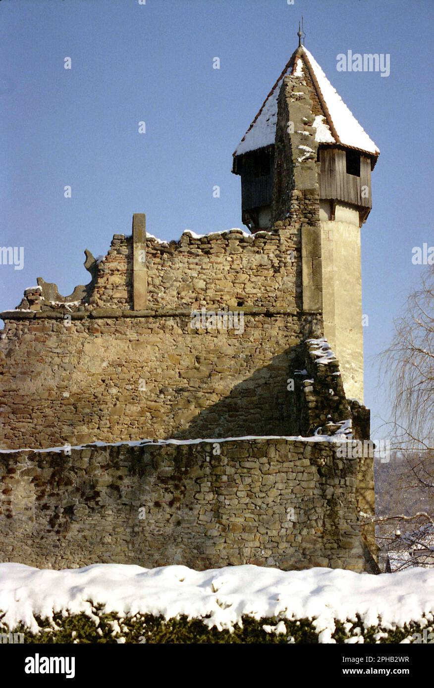 Carta, Sibiu County, Romania, 2001. The ruins of the medieval ...