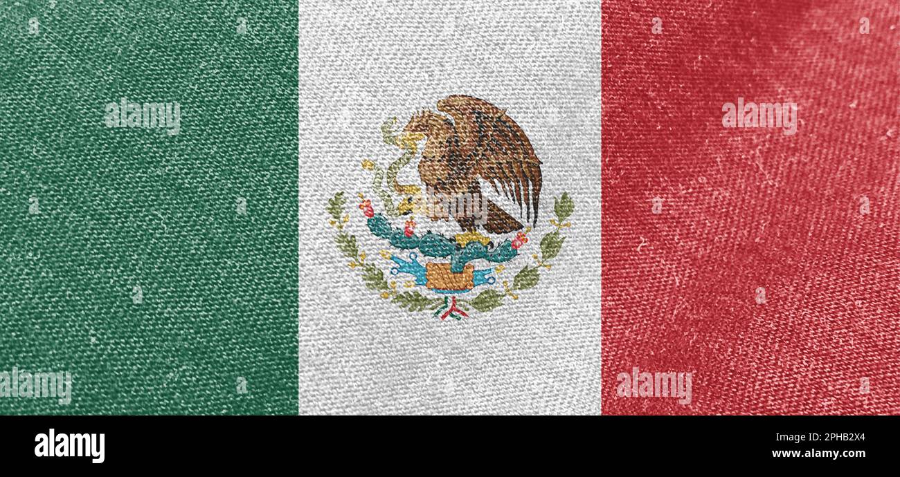 Mexico flag fabric cotton material wide flag wallpaper Stock Photo - Alamy