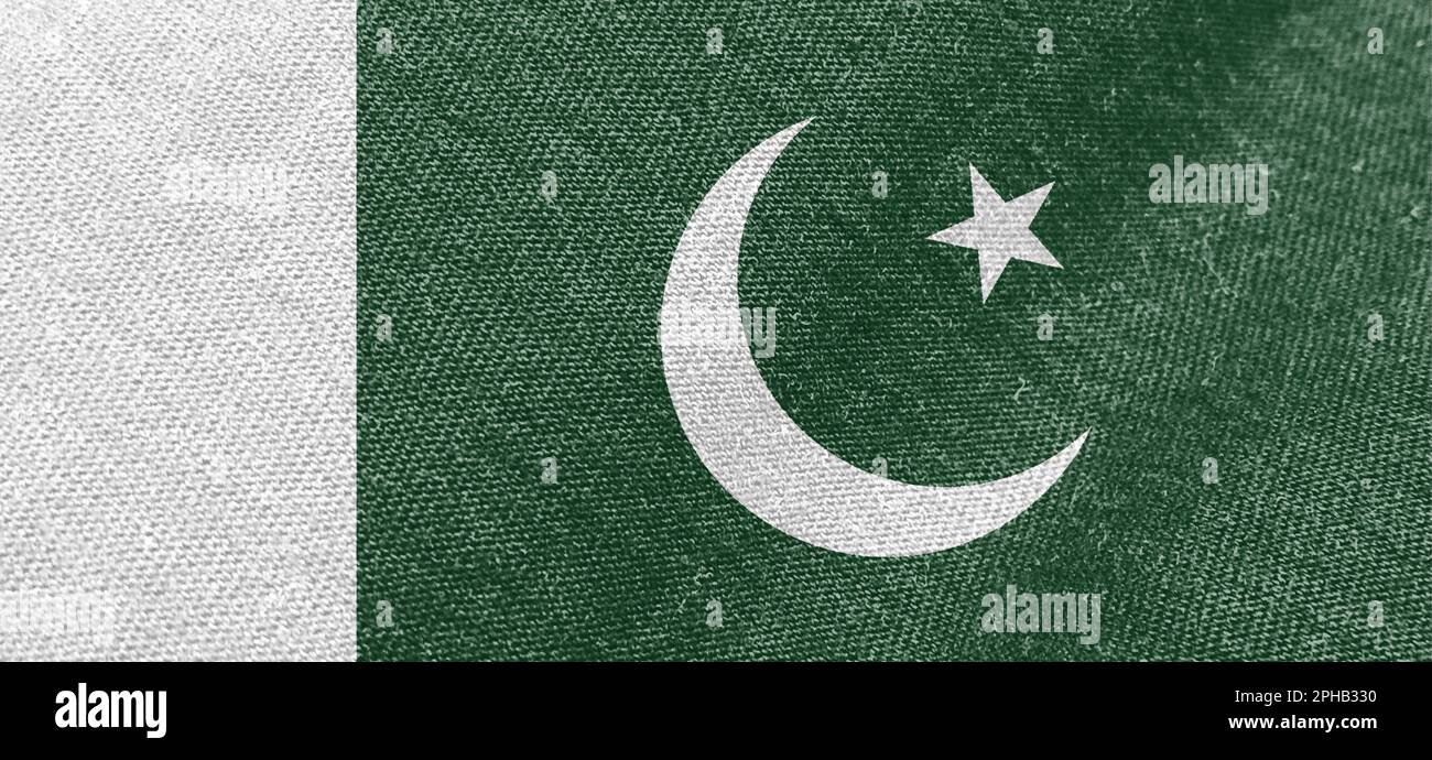 Pakistan flag fabric cotton material wide flag wallpaper Stock Photo ...