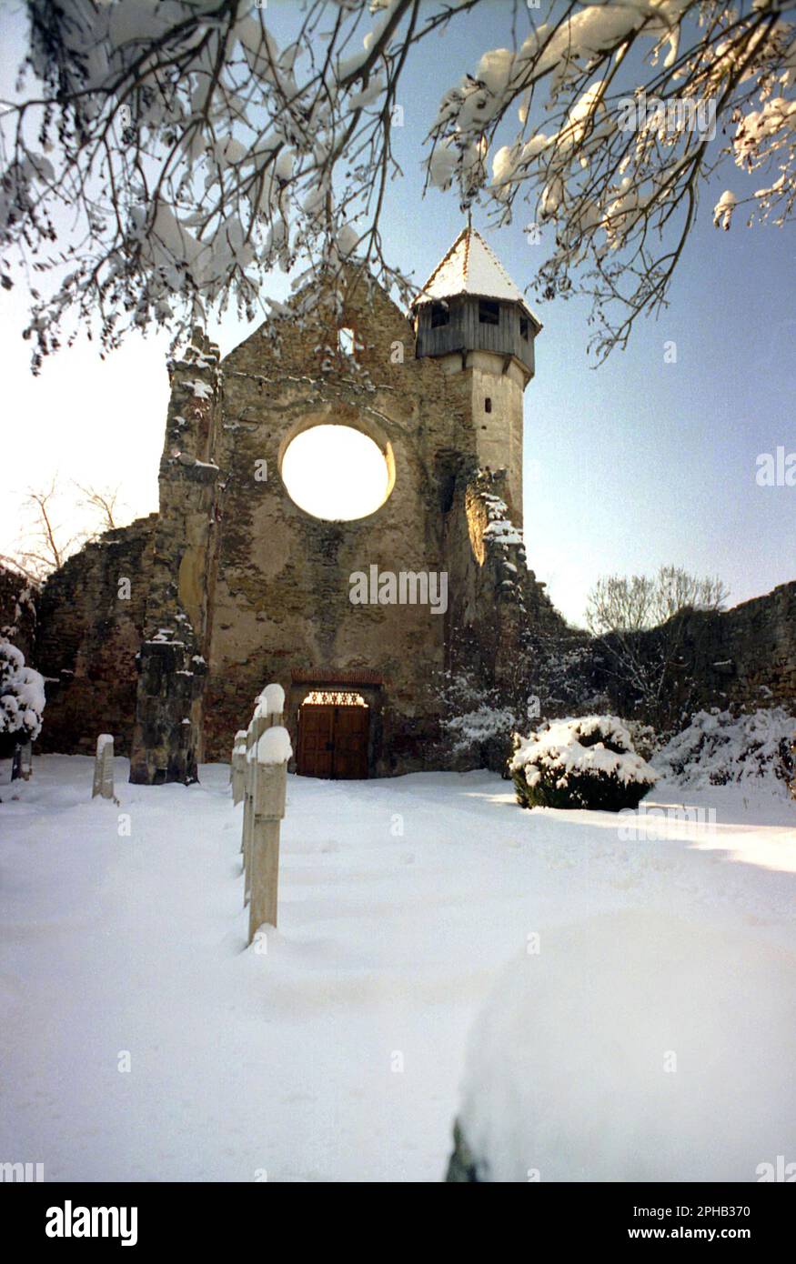 Carta, Sibiu County, Romania, 2001. The ruins of the medieval ...