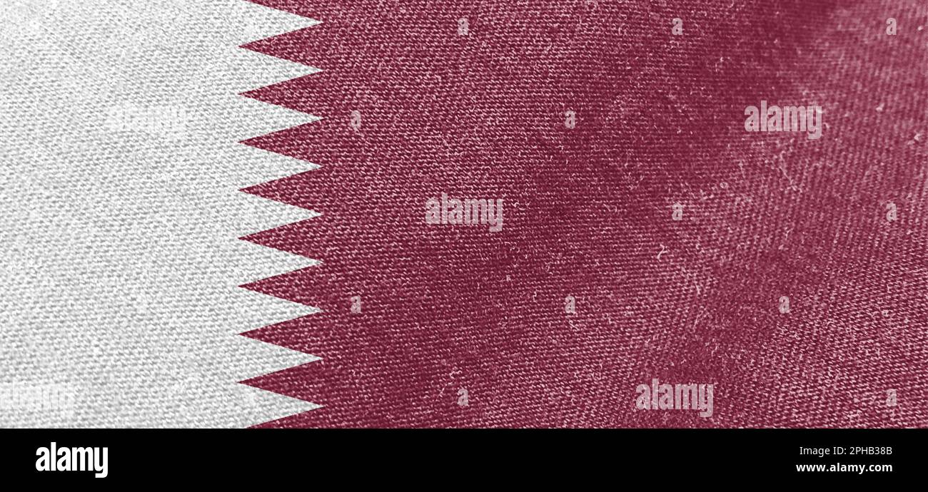Qatar flag fabric cotton material wide flag wallpaper Stock Photo - Alamy