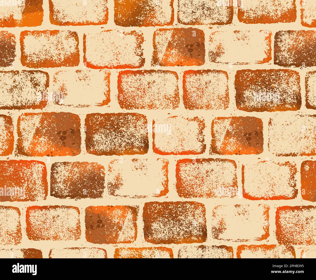 Seamless pattern brick orange wall. Vector illustration Stock Vector ...