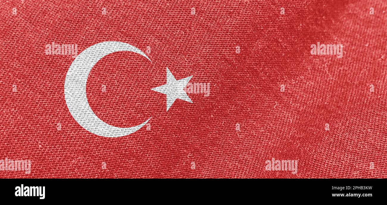 Turkey flag fabric cotton material wide flag wallpaper Stock Photo - Alamy