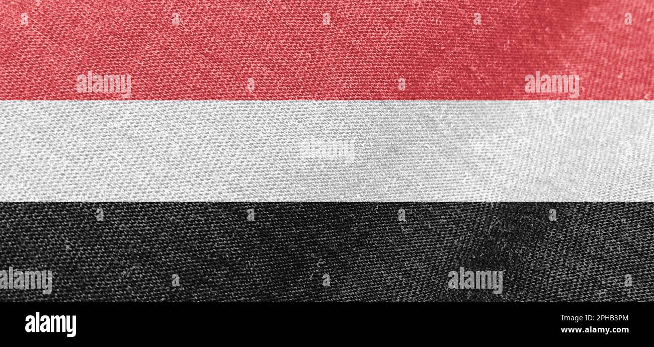 Yemen flag fabric cotton material wide flag wallpaper Stock Photo - Alamy