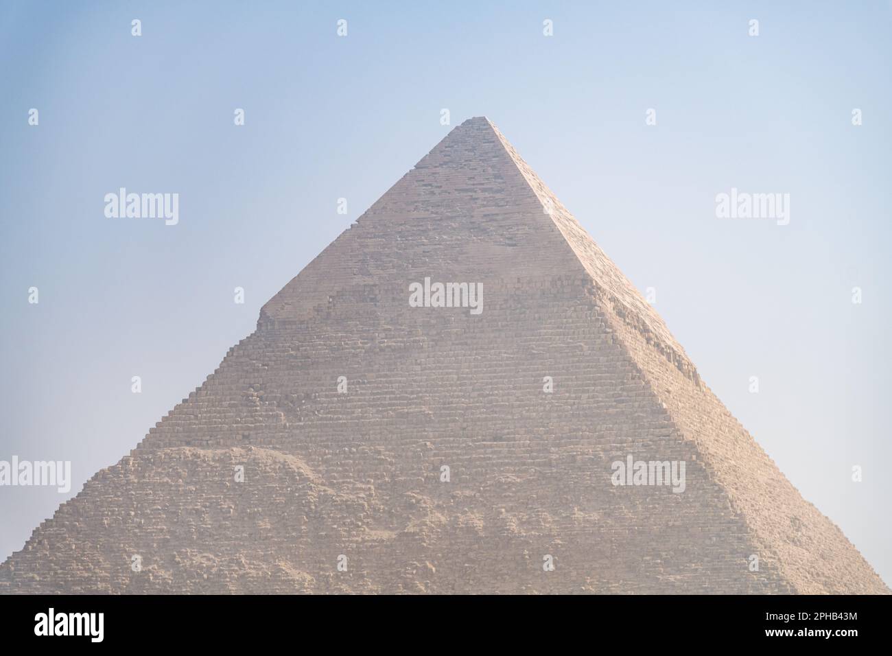 A view of the Pyramid of Khafre at the Pyramids of Giza complex in ...