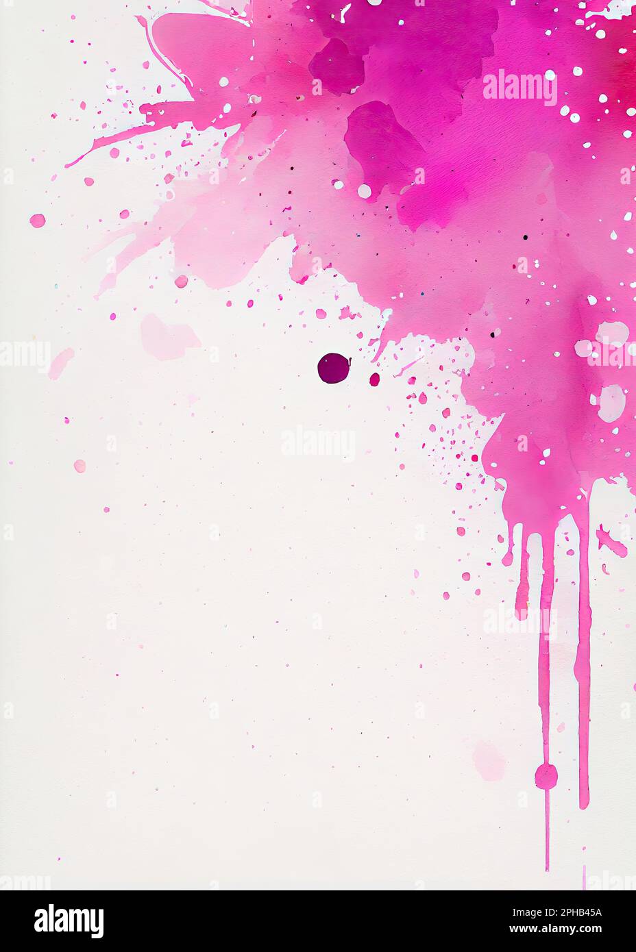 An abstract watercolor painting of a white background with flecks of ...