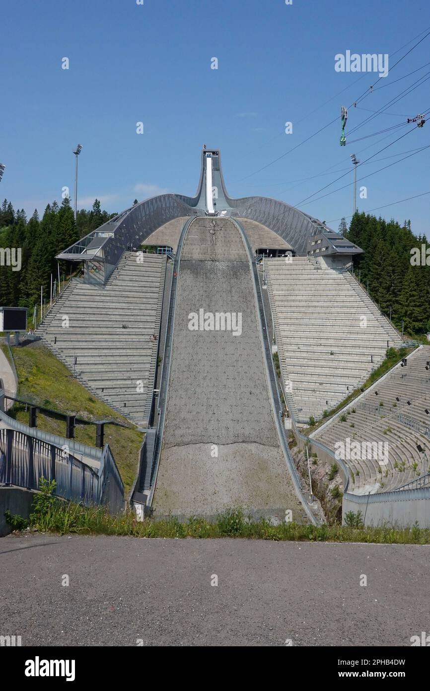 Norway, Oslo, Holmenkollen is a mountain and a neighbourhood in the ...