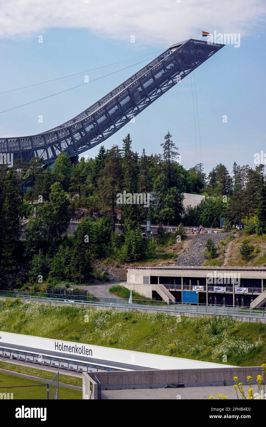 Norway, Oslo, Holmenkollen is a mountain and a neighbourhood in the ...