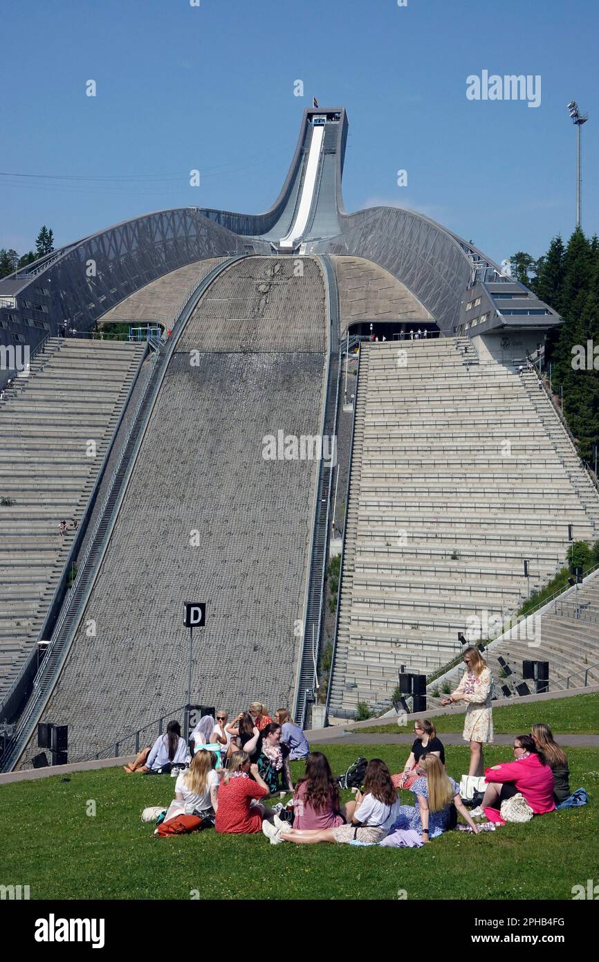 Norway, Oslo, Holmenkollen is a mountain and a neighbourhood in the ...