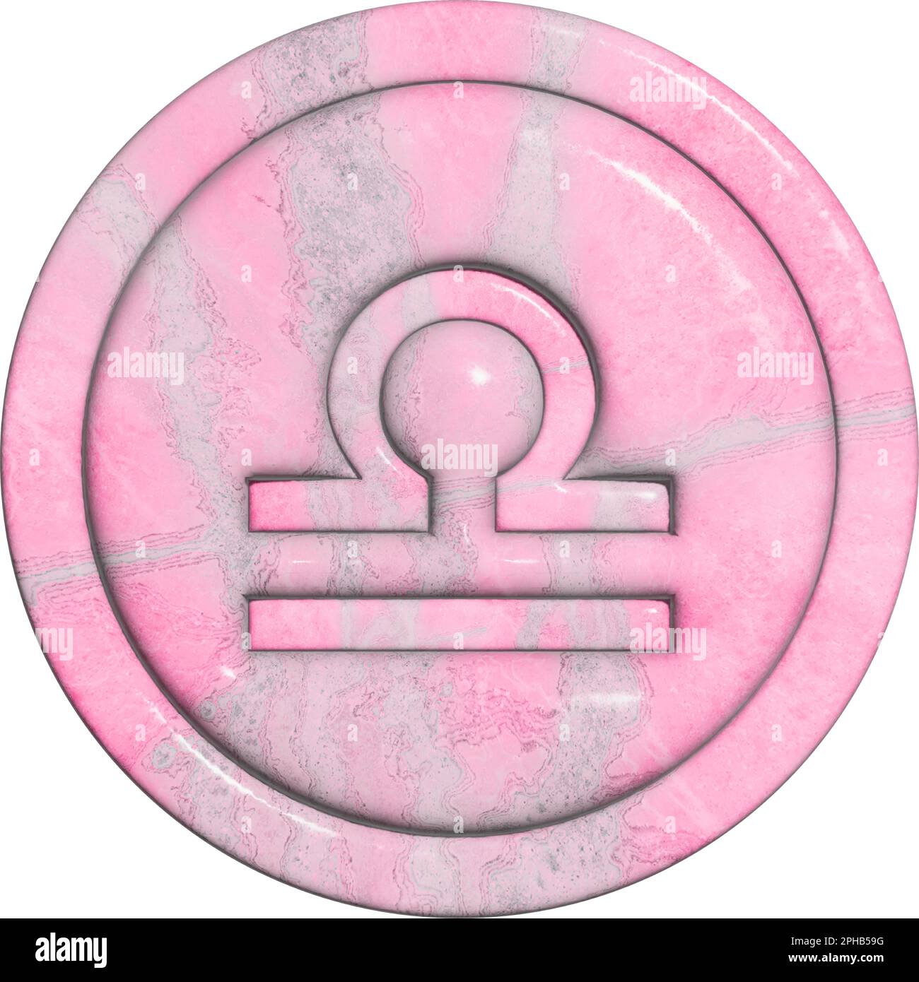 Libra. Three-dimensional button in the form of a coin with a zodiac ...