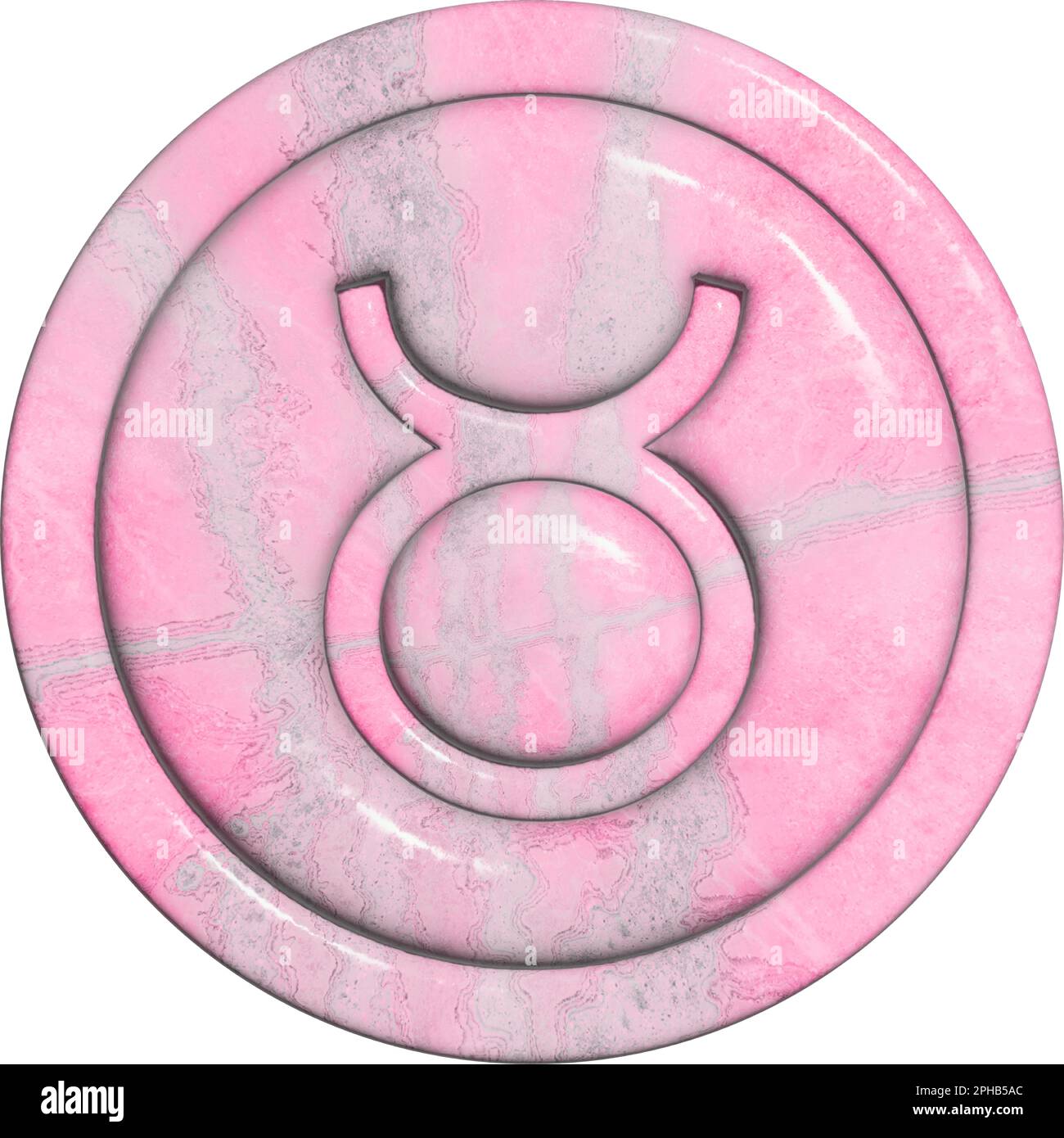 Taurus. Three-dimensional button in the form of a coin with a zodiac ...