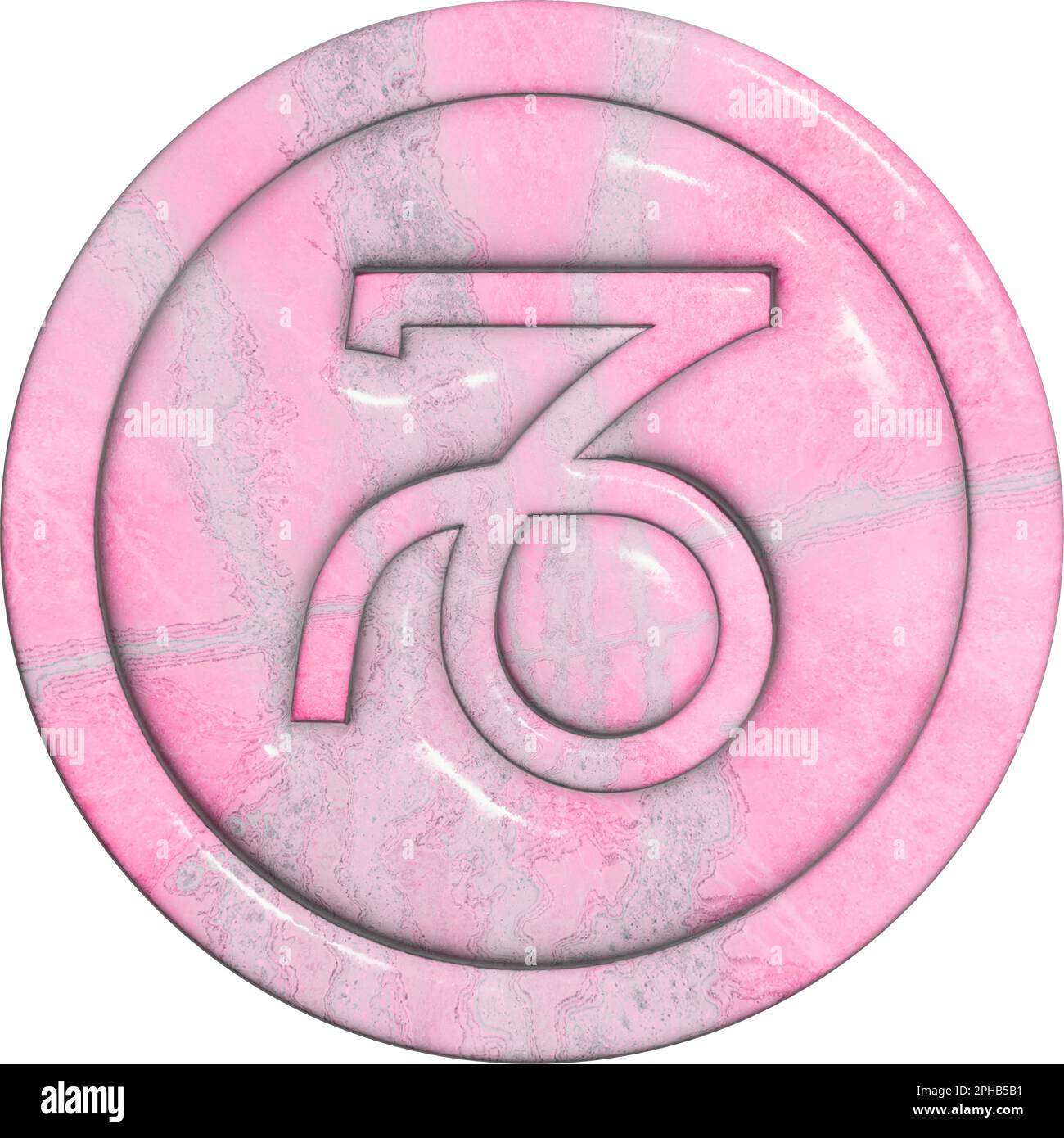 Capricorn. Three-dimensional button in the form of a coin with a zodiac ...
