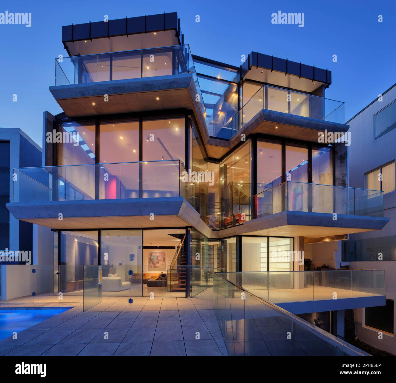 Eastern elevation from pool terrace. Ravine House, South Coogee ...