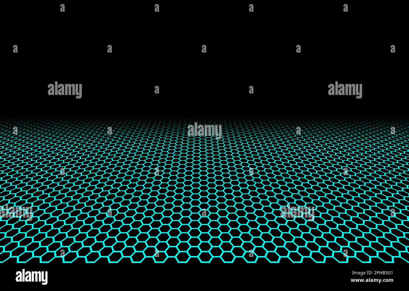 Hexagon grid background. 3d illustration. Perspective grid Stock Photo ...