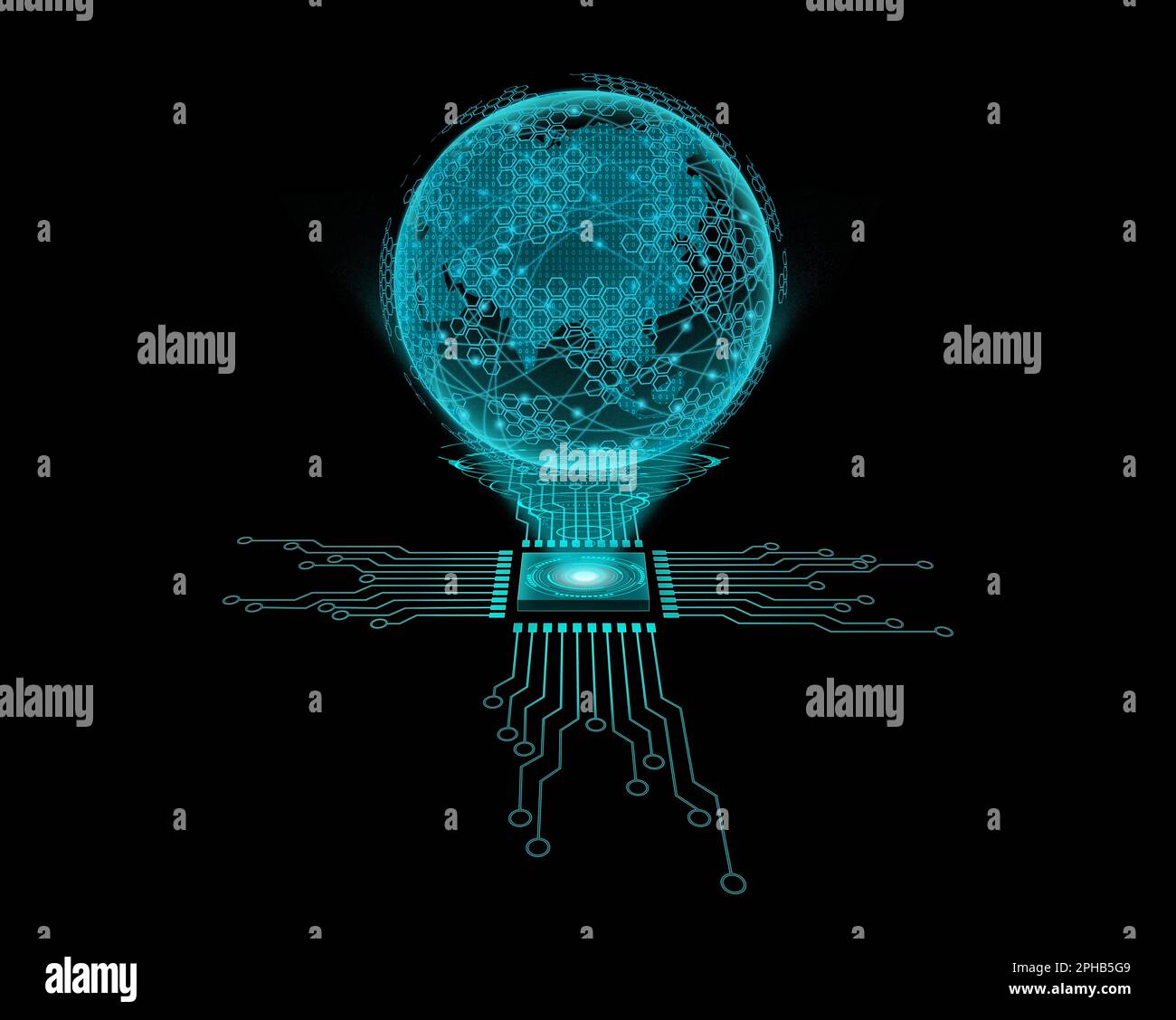Circuit board and globe. Technology background Stock Photo - Alamy