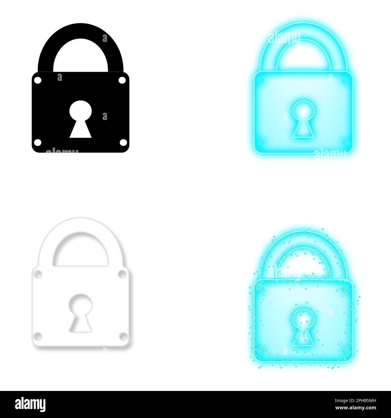 Cyber security digital padlock concept Cut Out Stock Images & Pictures ...
