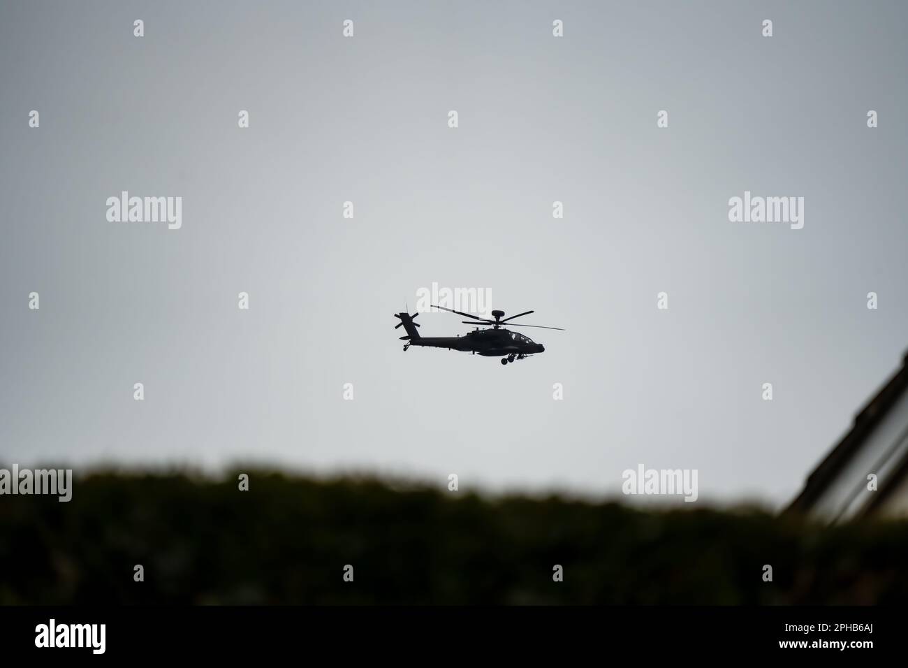 close-up of ZM707 British army Boeing Apache Attack helicopter (AH-64E ...