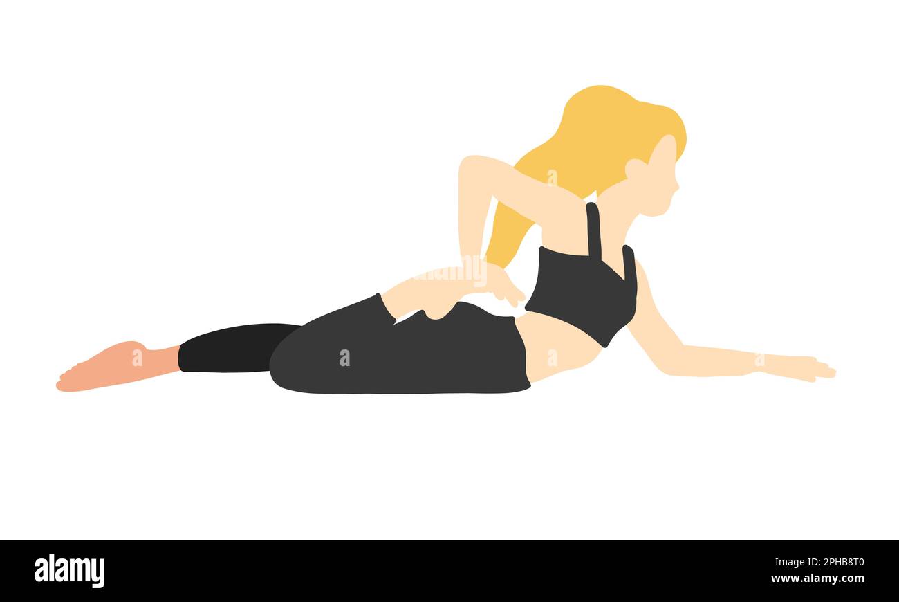 Flexibility yoga poses collection. European female, lady, woman, girl ...